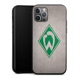 DeinDesign iPhone 12 Pro Handy Silikon H&uuml;lle Case schwarz Handyh&uuml;lle Sv Werder Bremen Concrete Official Licensed Product