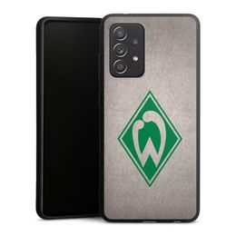 DeinDesign Galaxy A52s 5G Handy Premium Silikon H&uuml;lle Handyh&uuml;lle schwarz Case Concrete Official Licensed Product Sv Werder Bremen Silikon Premium Case