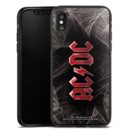 DeinDesign iPhone X Handy Silikon H&uuml;lle Case schwarz Handyh&uuml;lle Merchandise Acdc Logo