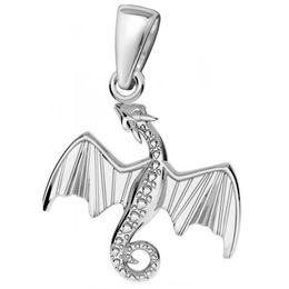 Goldene Hufeisen Kettenanhänger Drache Anhänger für Halskette aus 925 Sterling Silber Kettenanhänger (1 Stück, inkl. Etui), silberfarben
