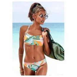 Bustier-Bikini Sunseeker "Allis" Gr. 40, Cup C/D, gelb (weiß-gelb) Damen Bikini-Sets mit besonderem Rücken