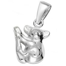 Goldene Hufeisen Kettenanhänger Koala Bär auf Ast Anhänger für Halskette 925 Silber Kettenanhänger (1 Stück, inkl. Etui), silberfarben