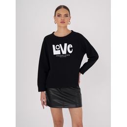 Freshlions Sweatshirt Love Print, schwarz, S