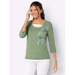 Sieh an! T-Shirt 2-in-1-Shirt, grün, 48, eucalyptus-ecru
