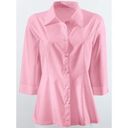 sheego Gro&szlig;e Gr&ouml;&szlig;en Hemdbluse mit 3/4-&Auml;rmeln, ros&eacute;, Gr&ouml;&szlig;e 52 - Damen
