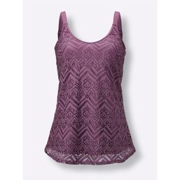 feel good Damen Tankini-Oberteil mit Spitze, violett, Gr&ouml;&szlig;e 42B