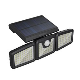 Solar Wandleuchte drehbar 3 Köpfe einstellbar IP64 wasserdicht