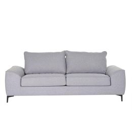 Miliboo - 3-Sitzer Design-Schlafsofa mit grauem Stoff und schwarzem Metall gael - Grau