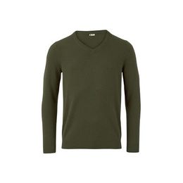 Tchibo Cashmere-Pullover mit V-Ausschnitt - Olivgrün - Gr.: M