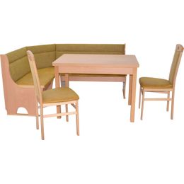 HOFMANN LIVING AND MORE Essgruppe 4tlg. Eckbankgruppe, (Spar-Set, 4-tlg., 4tlg. Eckbankgruppe), Stühle montiert, gelb