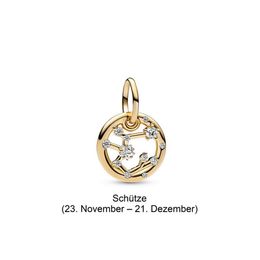 Pandora Charm-Einhänger 762723C01 Charm-Anhänger Damen Sternzeichen Schütze Zirkonia Vergold