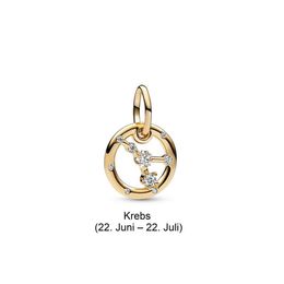 Pandora Charm-Einhänger 762708C01 Charm-Anhänger Damen Sternzeichen Krebs Zirkonia Vergoldet