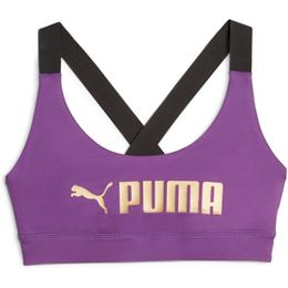 Deuter Bustier Mid Impact Puma Fit Bra PURPLE POP-PUMA GOLD