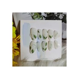 JOHNRAMBO Kunstfingernägel Handgefertigte 10 künstlichen Glocken Orchidee Nägel Nageldesign-Sets