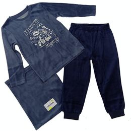 LOSAN Pyjama LOSAN Jungen Samt Schlafanzug lang Pyjama Robots blau (3 tlg)