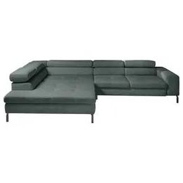 Ecksofa Gallery M BRANDED BY MUSTERRING "Felicia Due L-Form" Sofas Gr. B/H/T: 312cm x 69cm x 216cm, Feincord, mega-Recamiere links, mit Sitzvorzug manuell, grün Wahlweise mit Sitzvorzug, inkl. Kopfteilverstellung, Sitzhöhe 40 cm