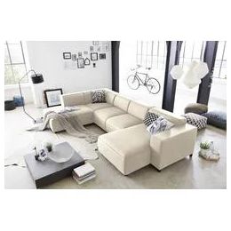 Wohnlandschaft ATLANTIC HOME COLLECTION "Bulky U-Form" Sofas Gr. B/H/T: 324cm x 70cm x 195cm, Feinstruktur, langer Schenkel links, beige in U-Form und XXL Sitzfläche, modular aufgebaut