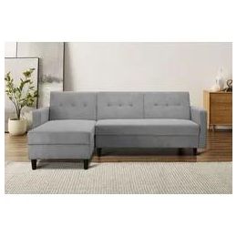 Ecksofa DOREL HOME "Hartford II" Sofas Gr. B/H/T: 213cm x 83cm x 154cm, Cord, Recamiere beidseitig montierbar, grau mit Bettfunktion und Stauraum, Recamiere beidseitig montierbar