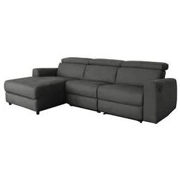 Ecksofa Home Affaire "Sentrano, L-Form" Sofas Gr. B/H/T: 275 cm x 82 cm x 164 cm, Webstoff, Recamiere links, mit manueller Relaxfunktion-ohne USB-Anschluß, grau (anthrazit) auch mit elektrischer Funktion USB-Anschluß, in 4 Bezugsvarianten