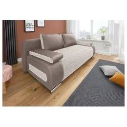 Schlafsofa Collection AB "Moritz" Sofas Gr. B/H/T: 200 cm x 85 cm x 98 cm, Kunstleder SOFTLUX-Struktur, weiß (elefant, weiß) mit Bettfunktion und Bettkasten, komfortabler Federkern