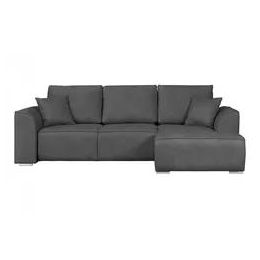 Ecksofa Inosign "Beatrice L-Form", grau (dunkelgrau), B:265cm H:86cm T:170cm, 100% Polyester, Sofas, wahlweise auch mit Bettfunktion und Bettkasten