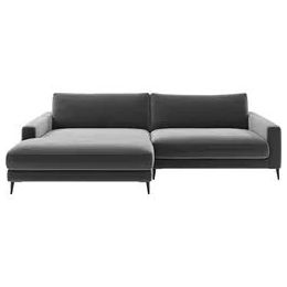 Ecksofa Inosign "Downtown, B/T/H: 272/190/84 cm L-Form" Sofas Gr. B/H/T: 272cm x 84cm x 190cm, Chenille-Struktur, Recamiere links, grau (anthrazit) weicher Sitzkomfort auch in Cord und Bouclé, incl. Zierkissen