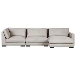 Ecksofa LeGer Home by Lena Gercke "Tvinna L-Form" Sofas Gr. B/H/T: 306cm x 76cm x 151cm, Struktur weich, Recamiere rechts, beige (creme) Modulsofa, bestehend aus Eckteil, Recamiere und Mittelteil