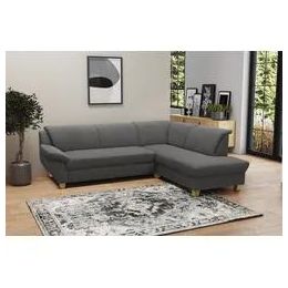 Ecksofa Home Affaire "Yesterday L-Form" Sofas Gr. B/H/T: 254cm x 80cm x 186cm, Cord, Ottomane rechts, mit Bettfunktion, grau wahlweise mit Bettfunktion, auch in Cord