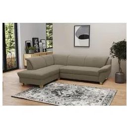 Ecksofa Home Affaire "Yesterday L-Form" Sofas Gr. B/H/T: 254cm x 80cm x 186cm, Cord, Ottomane links, mit Bettfunktion, braun (schlamm) wahlweise mit Bettfunktion, auch in Cord