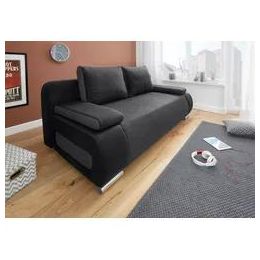 Schlafsofa Collection AB "Moritz" Sofas Gr. B/H/T: 200 cm x 85 cm x 98 cm, Microfaser PRIMABELLE-Struktur, schwarz-weiß (schwarz, schwarz, weiß) mit Bettfunktion und Bettkasten, komfortabler Federkern