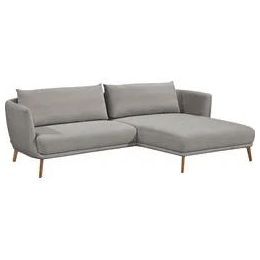 Schöner Wohnen Ecksofa SCHÖNER WOHNEN-KOLLEKTION "Pearl - 5 Jahre Hersteller-Garantie, auch in Bouclé L-Form" Sofas Gr. B/H/T: 270cm x 71cm x 160cm, Flachgewebe, Longchair rechts, silberfarben (silber) Maße (BHT): 27071160 cm, Füße aus Massivholz