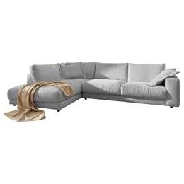 Ecksofa Places of Style "Enisa XXL B/T/H: 325/224/85 cm L-Form", grau (hellgrau), B:325cm, Cord (88% Polyester / 12% Polyacryl), Sofas, Kuschelig, gemütlich, in 5 Farben, Bezug in Cord, mit 2 Zierkissen