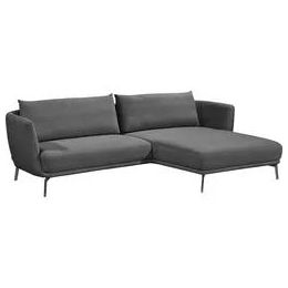 Schöner Wohnen Ecksofa SCHÖNER WOHNEN-KOLLEKTION "Pearl - 5 Jahre Hersteller-Garantie, auch in Bouclé L-Form" Sofas Gr. B/H/T: 270cm x 71cm x 160cm, Flachgewebe, Longchair rechts, grau (stone) Maße (BHT): 27071160 cm, Füße Metall