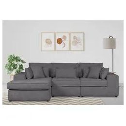 Ecksofa RAUM.ID "Florid L-Form" Sofas Gr. B/H/T: 280cm x 75cm x 162cm, Cord, Ottomane links, grau 3 Teile, bestehend aus Modulen, viele Bezugsqualitäten, auch in Cord