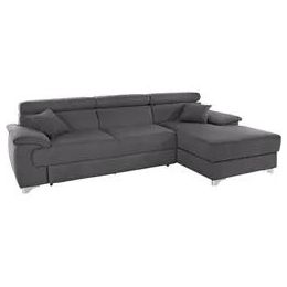 Ecksofa DOMO collection "Mira L-Form" Sofas Gr. B/H/T: 271cm x 78cm x 167cm, Luxus-Microfaser, Recamiere rechts, mit Kopfteilverstellung, braun (espresso) wahlweise mit Bettfunktion und Bettkasten