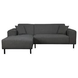 Ecksofa Home Affaire "ARROS L-Form" Sofas Gr. B/H/T: 235cm x 81cm x 163cm, Struktur, Recamiere links, grau (dunkelgrau) incl. loser Zierkissen, Maße BTH: 23516381 cm, auch in Cord