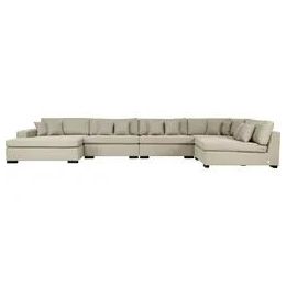 Guido Maria Kretschmer Home & Living Wohnlandschaft GUIDO MARIA KRETSCHMER HOME & LIVING "Skara XXL U-Form" Sofas Gr. B/H/T: 510cm x 86cm x 250cm, Struktur (recyceltes Polyester), Recamiere links, beige (creme) Lounge-Sofa XXL mit Federkern-Polsterung, in vielen Bezugsvarianten