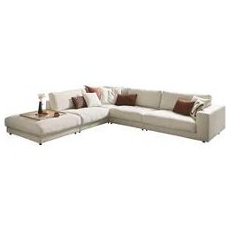 Ecksofa 3C Candy "Enisa II L-Form" Sofas Gr. B/H/T: 365cm x 86cm x 322cm, Flachgewebe, langer Schenkel rechts, beige (nature) incl. 3 Flatterkissen, wahlweise mit Flecken-Schutz-Bezug Easy care