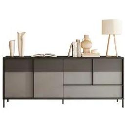 Sideboard Inosign "Everest Breite 206 cm, Kommode mit 4 Türen u. 1 Schubkasten" Sideboards Gr. B/H/T: 206cm x 86cm x 40cm,, grau (bleigrau/kreidegrau/absetzung steingrau (druck)) Anrichte, SoftSelf Closing, Korpus 22 mm