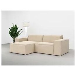 Ecksofa RAUM.ID "Norvid" Sofas Gr. B/H/T: 225cm x 75cm x 153cm, Struktur weich, Chaiselongue links, mit Komfortschaum, beige (natural) modular, wahlweise mit Kaltschaum, Komfortschaum oder Taschenfederkern