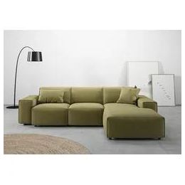 Ecksofa Andas "Glimminge L-Form auch in Breitcord, Feincord + Easy care-Bezug" Sofas Gr. B/H/T: 264cm x 71cm x 191cm, Chenille-Struktur, Ottomane rechts, grün (pistazie) Breite 264, Zierkissen