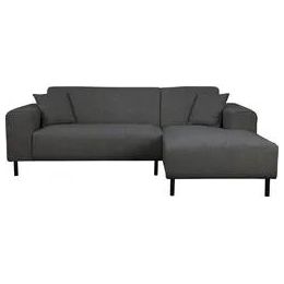 Ecksofa Home Affaire "ARROS L-Form" Sofas Gr. B/H/T: 235cm x 81cm x 163cm, Struktur, Recamiere rechts, grau (dunkelgrau) incl. loser Zierkissen, Maße BTH: 23516381 cm, auch in Cord