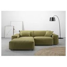 Ecksofa Andas "Glimminge L-Form auch in Breitcord, Feincord + Easy care-Bezug" Sofas Gr. B/H/T: 234cm x 71cm x 191cm, Chenille-Struktur, Ottomane links, grün (pistazie) Breite 234, Zierkissen