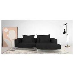 Guido Maria Kretschmer Home & Living Ecksofa GUIDO MARIA KRETSCHMER HOME & LIVING "JANTE L-Form" Sofas Gr. B/H/T: 233cm x 85cm x 172cm, Cord, Recamiere rechts, grau (anthrazit) wahlweise Recamiere links oder rechts, mit Chromfüßen