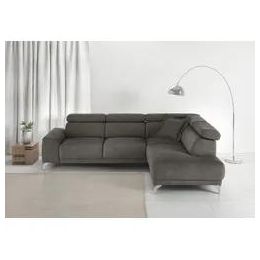 Ecksofa 3C Candy "Greve L-Form" Sofas Gr. B/H/T: 249cm x 79cm x 209cm, Struktur, Ottomane rechts, ohne motorischen Sitzvorzug im 2-Sitzer, schwarz wahlweise mit motorischem Sitzvorzug, manuelle Kopfteilverstellung