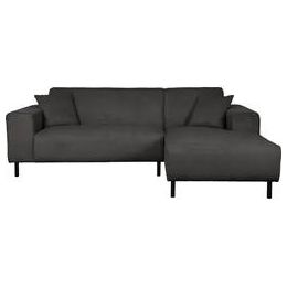 Ecksofa Home Affaire "ARROS L-Form" Sofas Gr. B/H/T: 235cm x 81cm x 163cm, Cord, Recamiere rechts, grau (anthrazit) incl. loser Zierkissen, Maße BTH: 23516381 cm, auch in Cord