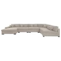 Guido Maria Kretschmer Home & Living Wohnlandschaft GUIDO MARIA KRETSCHMER HOME & LIVING "Skara XXL U-Form" Sofas Gr. B/H/T: 510cm x 86cm x 250cm, Samtvelours, Recamiere links, beige (natur) Lounge-Sofa XXL mit Federkern-Polsterung, in vielen Bezugsvarianten