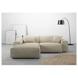 Ecksofa Andas "Glimminge L-Form auch in Breitcord, Feincord + Easy care-Bezug" Sofas Gr. B/H/T: 234cm x 71cm x 191cm, Bouclé, Ottomane links, beige (sand) Breite 234, Zierkissen