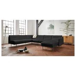 Wohnlandschaft Andas "Nordfyn U-Form" Sofas Gr. B/H/T: 323cm x 81cm x 239cm, NaturLEDER, Recamiere rechts, schwarz edles Design in 3 Bezugsqualitäten, by Morten Georgsen