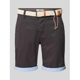 REDEFINED REBEL EST. 2013 Regular Fit Shorts mit Gürtel in Flecht-Optik Modell 'MAGNUS'